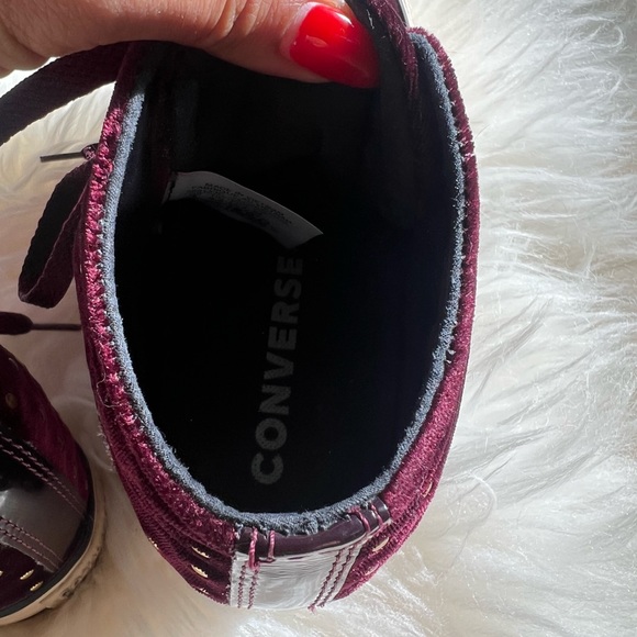 Converse | Shoes | Converse Hidden Wedge Chuck Taylor Lux Velvet Ruby Like New Size Womens 9 ...
